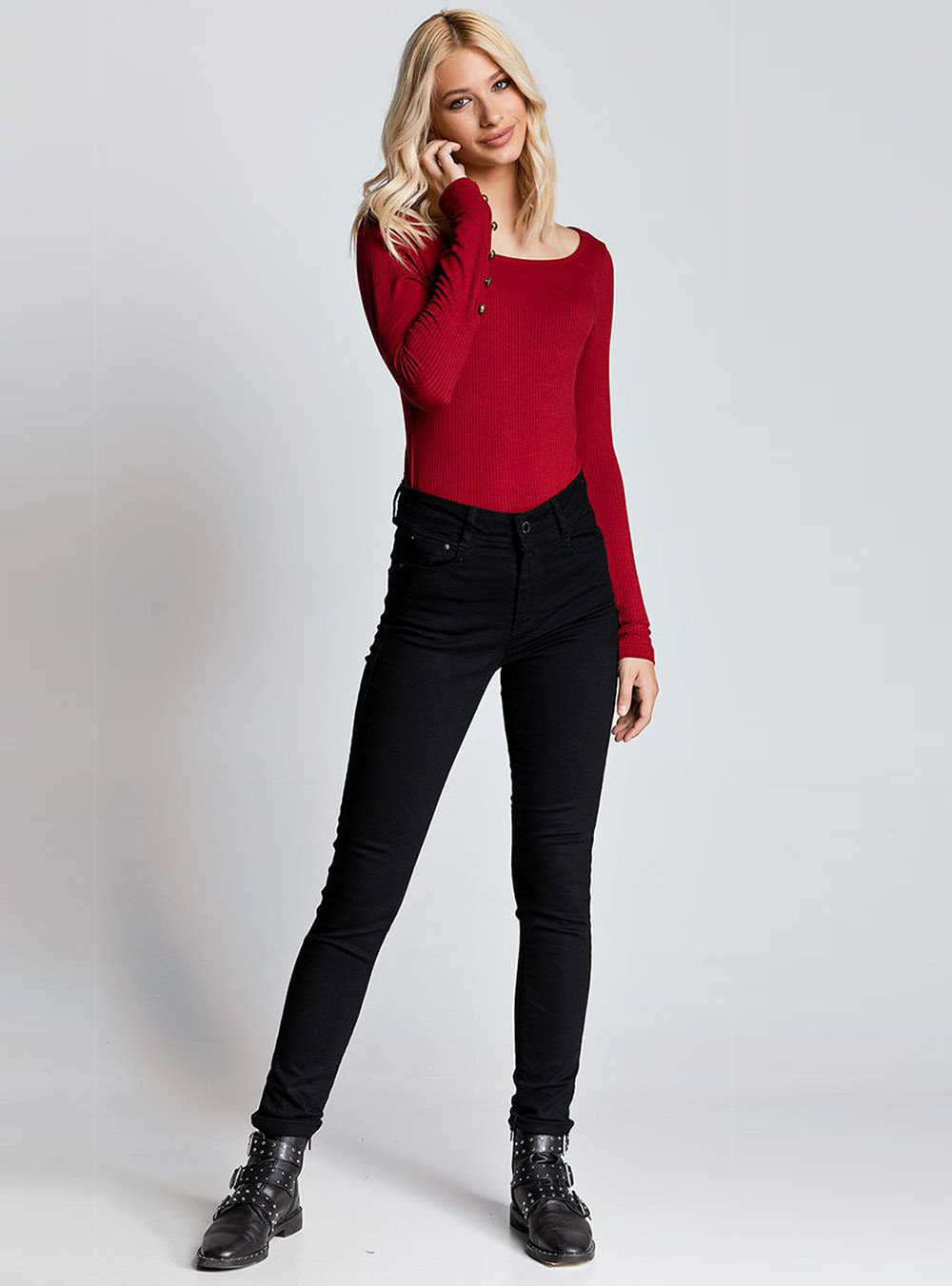 Τζιν Edward DORIE-29R Μαύρο - Angels Fashion