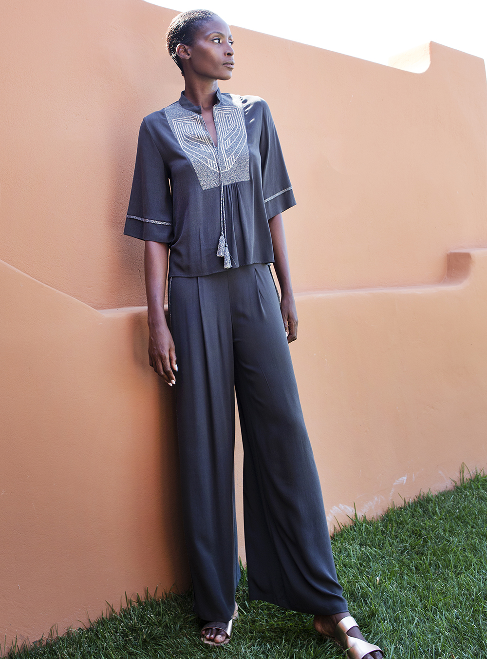 AGGEL Παντελόνα Dark Grey - Angels Fashion