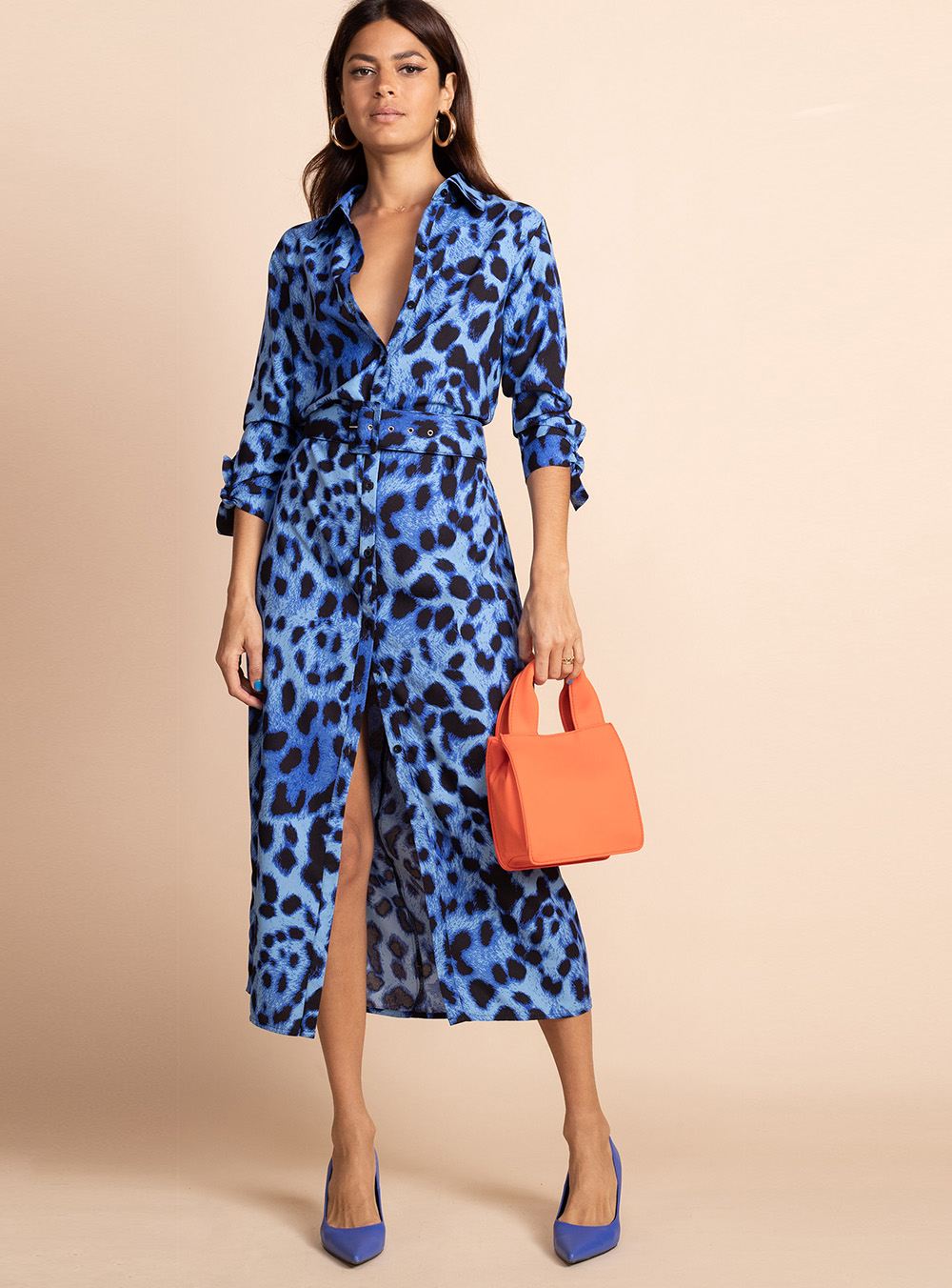 DANCING LEOPARD Φόρεμα ALVA BLUE LEOPARD - Angels Fashion