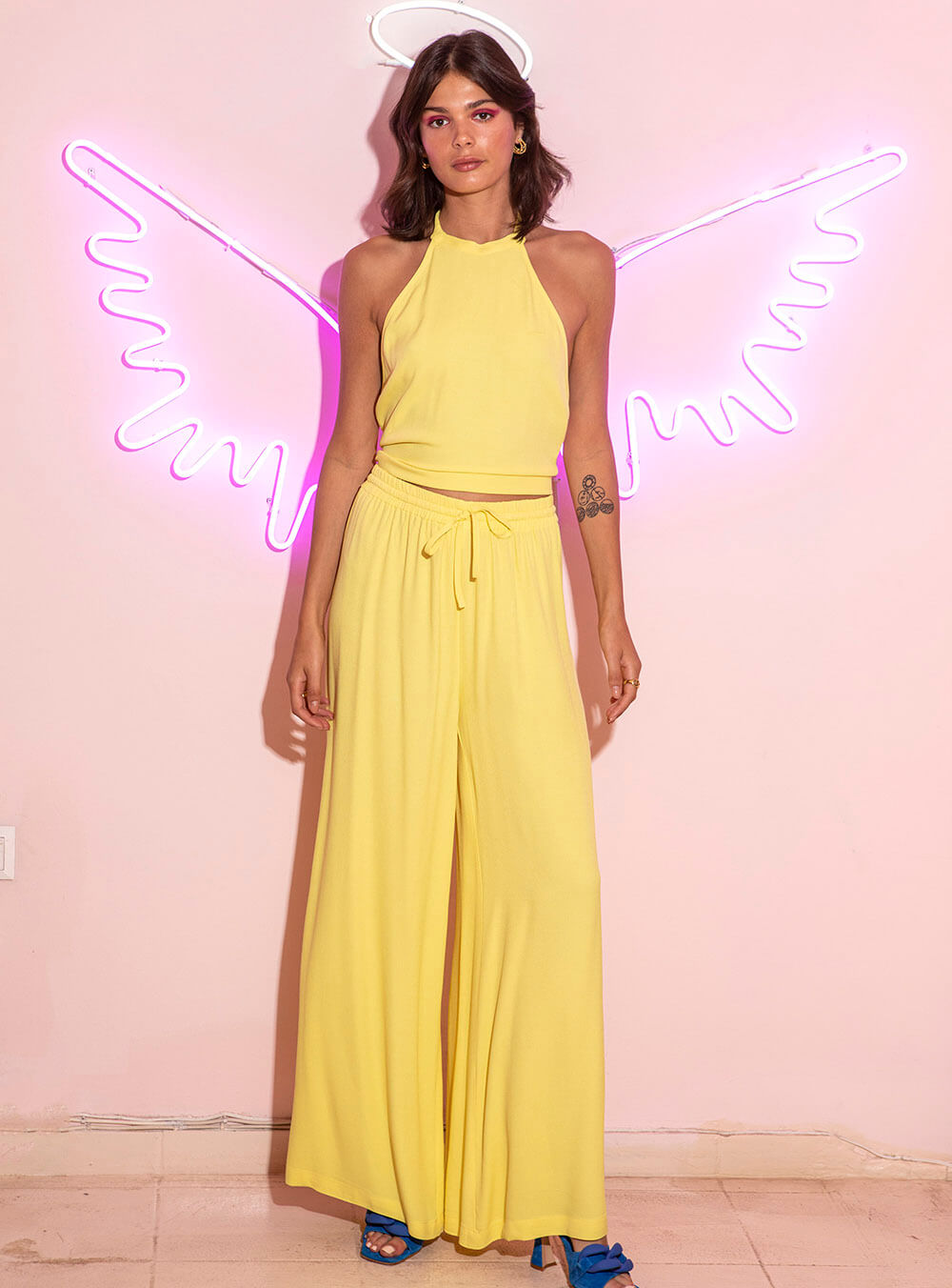 NEVER ON SUNDAY JAZLYN PANTS YELLOW - Angels Fashion