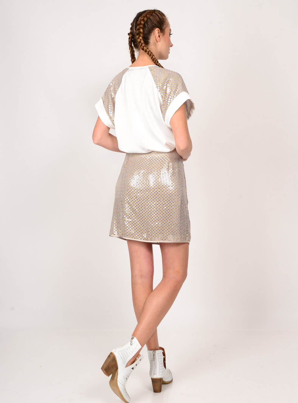 WE COSS Μίνι Φούστα Με Παγιέτες - Angels Fashion