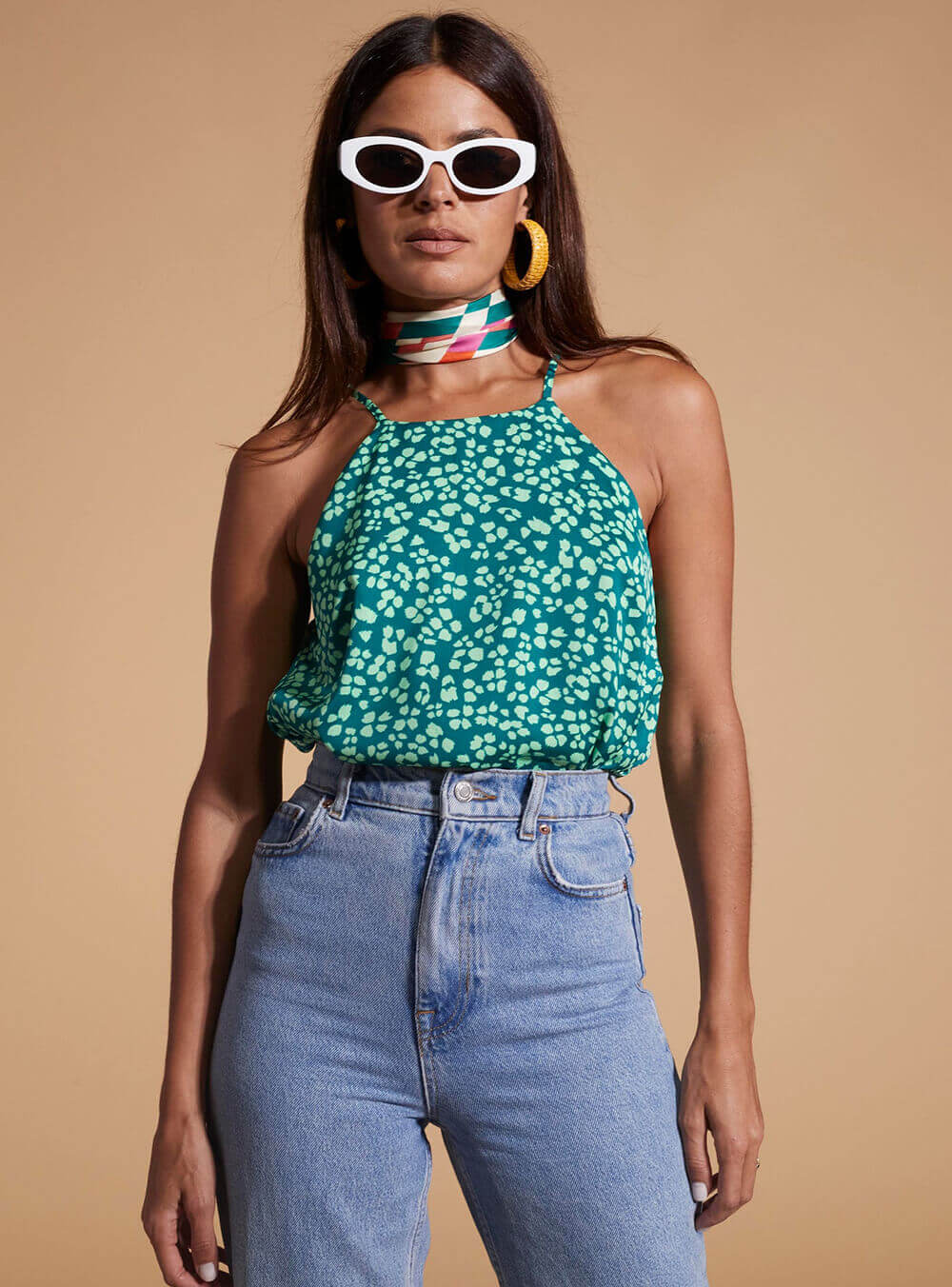 DANCING LEOPARD NINA TOP GREEN LEOPARD - Angels Fashion