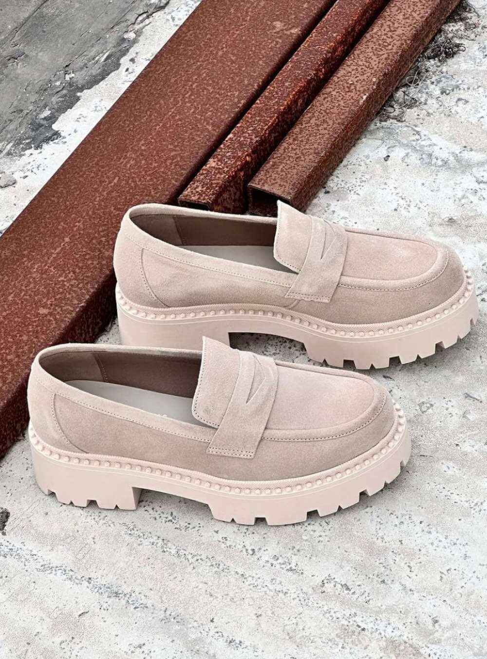 KOMIS & KOMIS Δερμάτινα Suede Μοκασίνια Β102 Πούρο - Angels Fashion