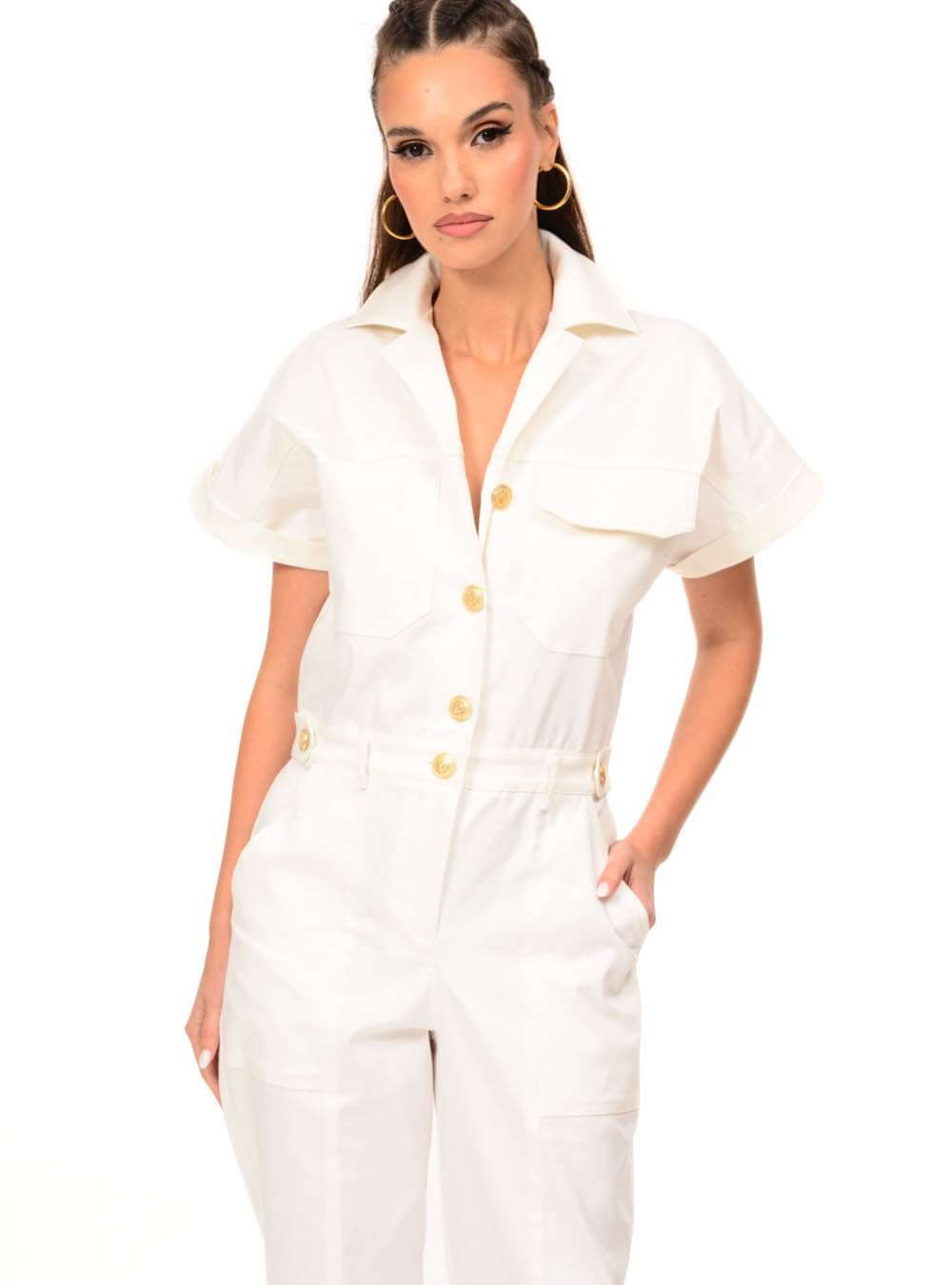 WE COSS Ολόσωμη Φόρμα WHITE - Angels Fashion